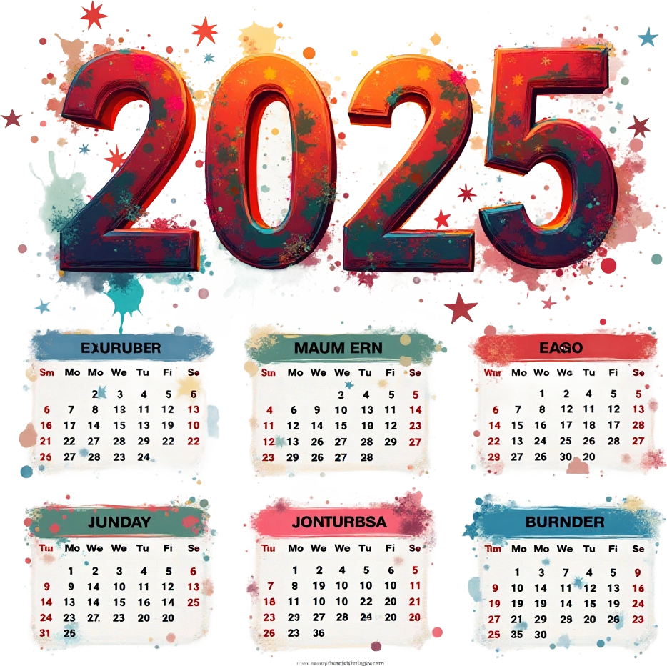 Free 2025 Calendar PNG Images – Yearly Templates & Graphics
