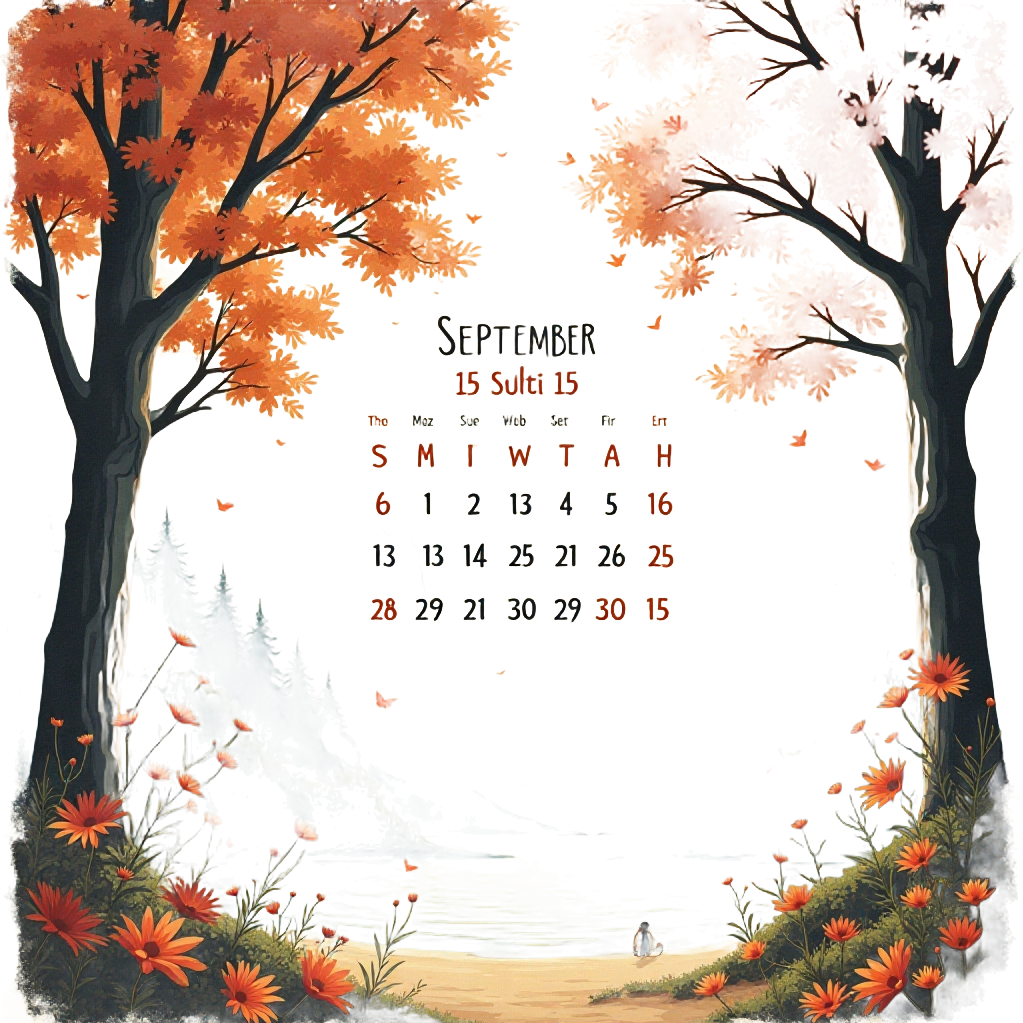 Autumn Serenity Calendar-FreePngZone