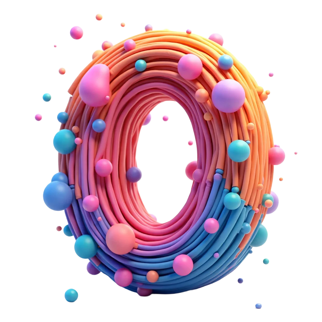 Colorful 3D Letter O-FreePngZone