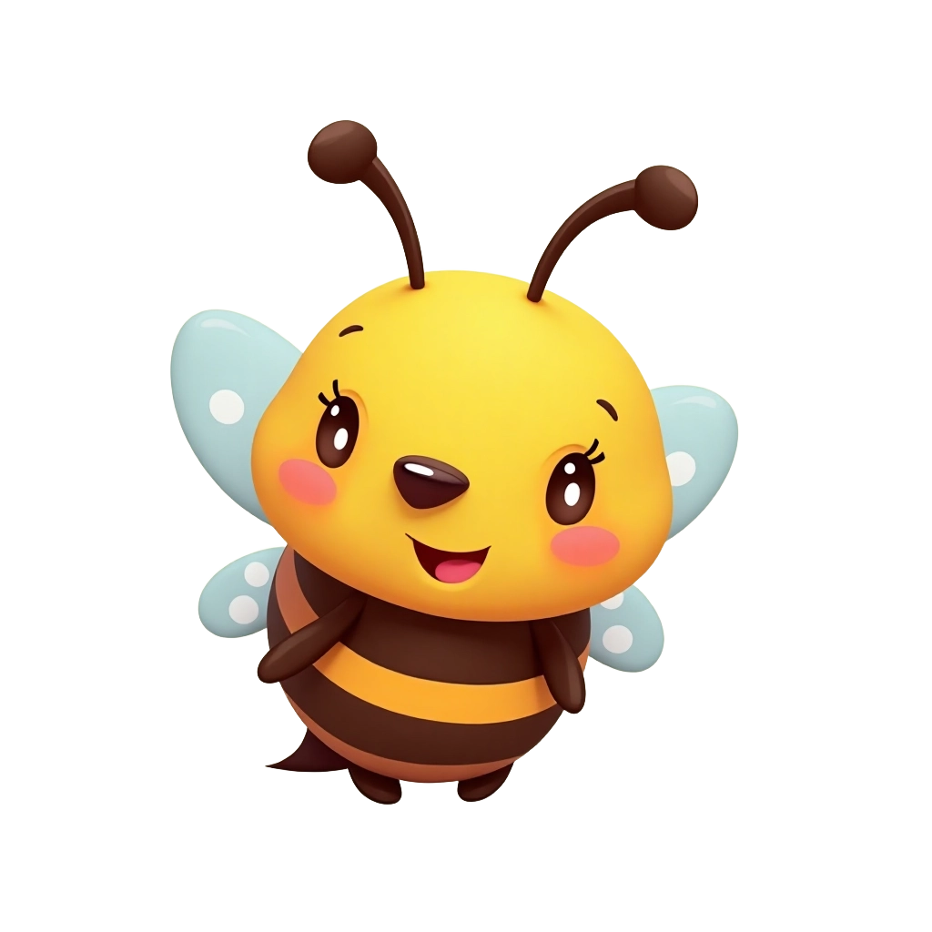 Happy Cartoon Bee-FreePngZone