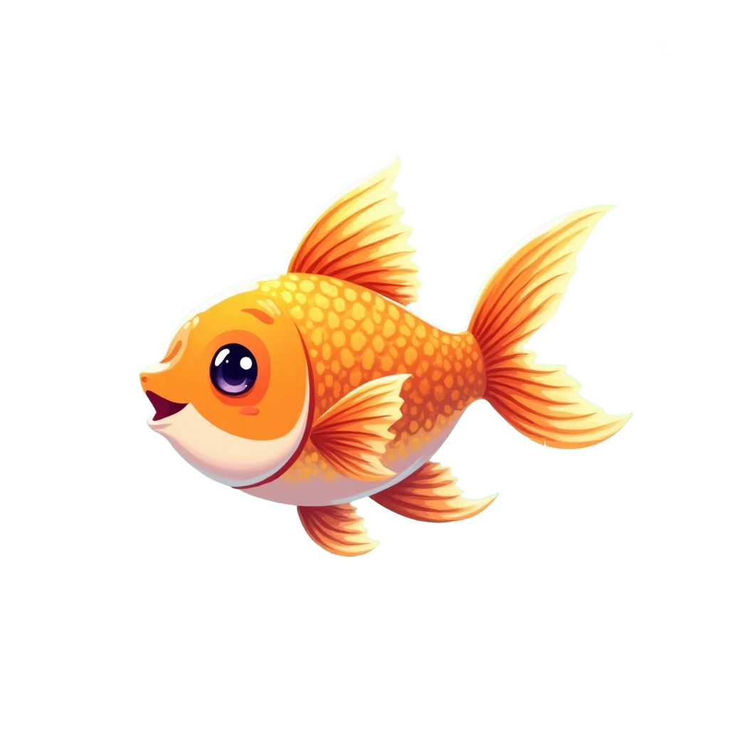 Cartoon Goldfish Illustration-FreePngZone