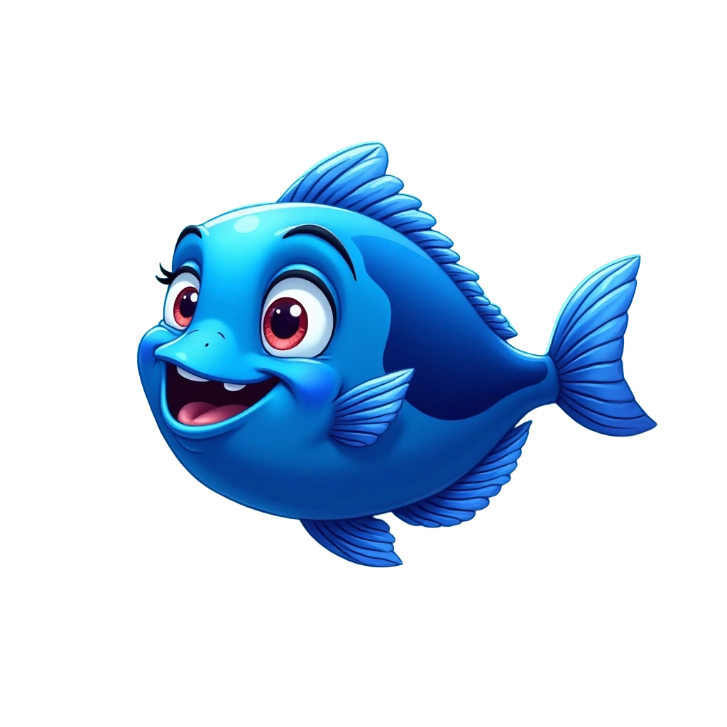 Blue Fish Character-FreePngZone