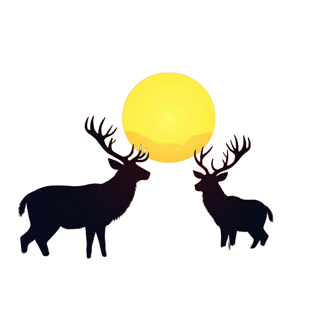 Deer Silhouettes at Sunset-FreePngZone