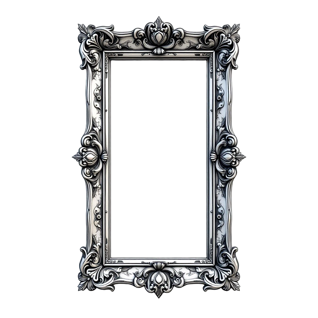 Ornate Silver Frame-FreePngZone