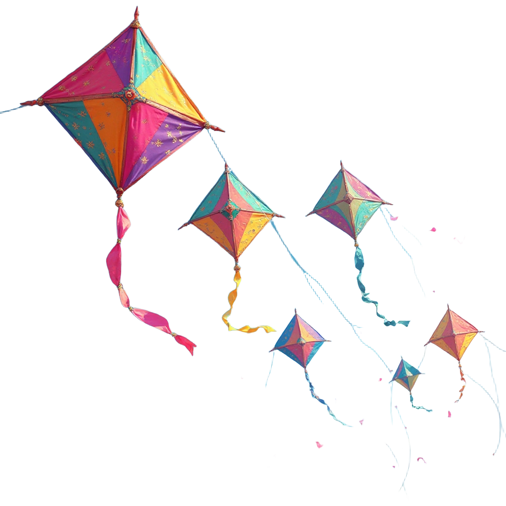 Colorful Kites in the Sky-FreePngZone