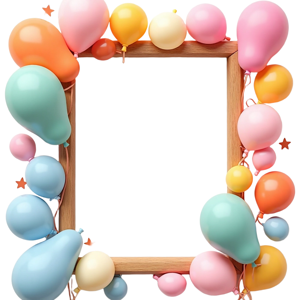 Colorful Balloon Frame-FreePngZone